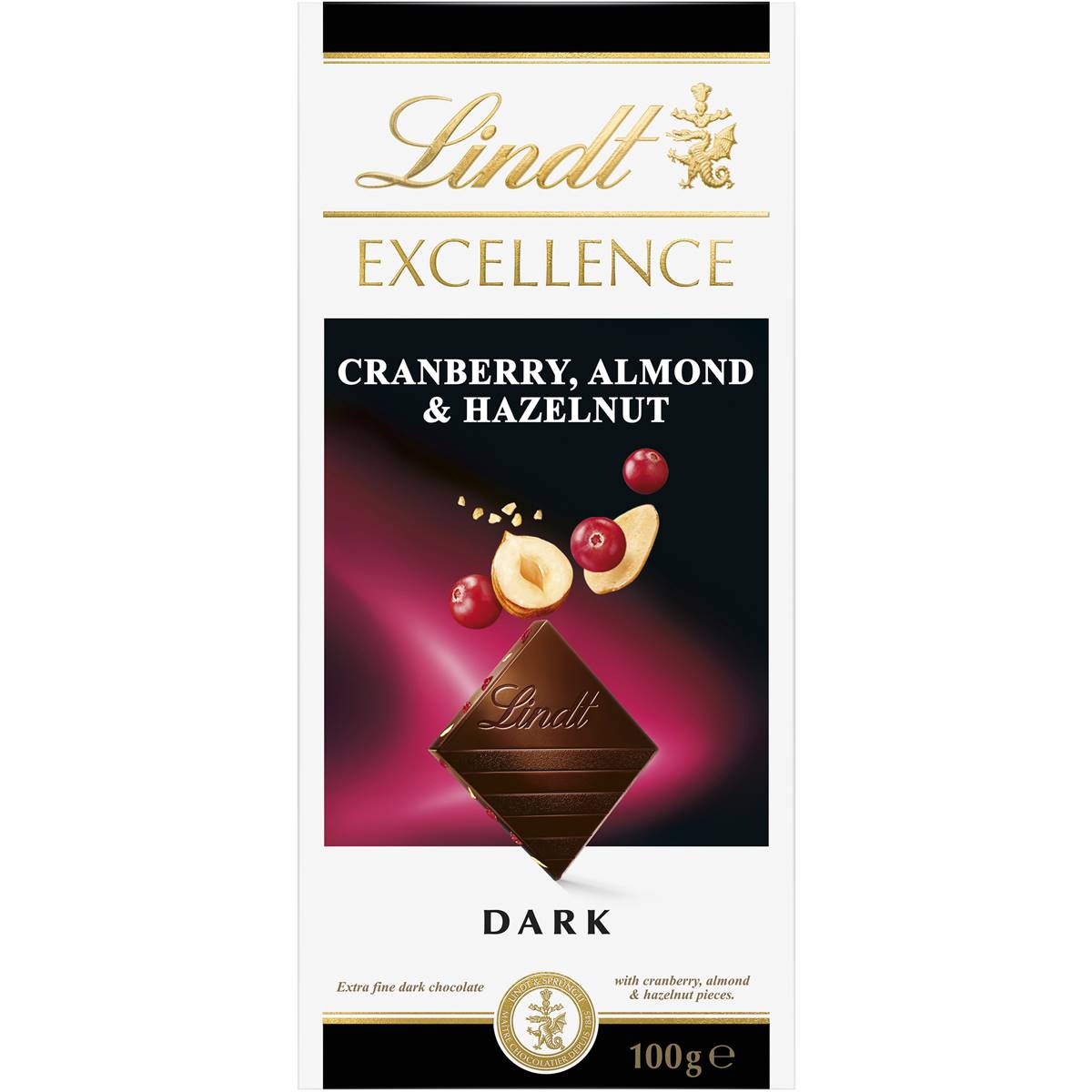 - Lindt Excellence Dark Chocolate Cranberry Almond & Hazelnut | myWellabee