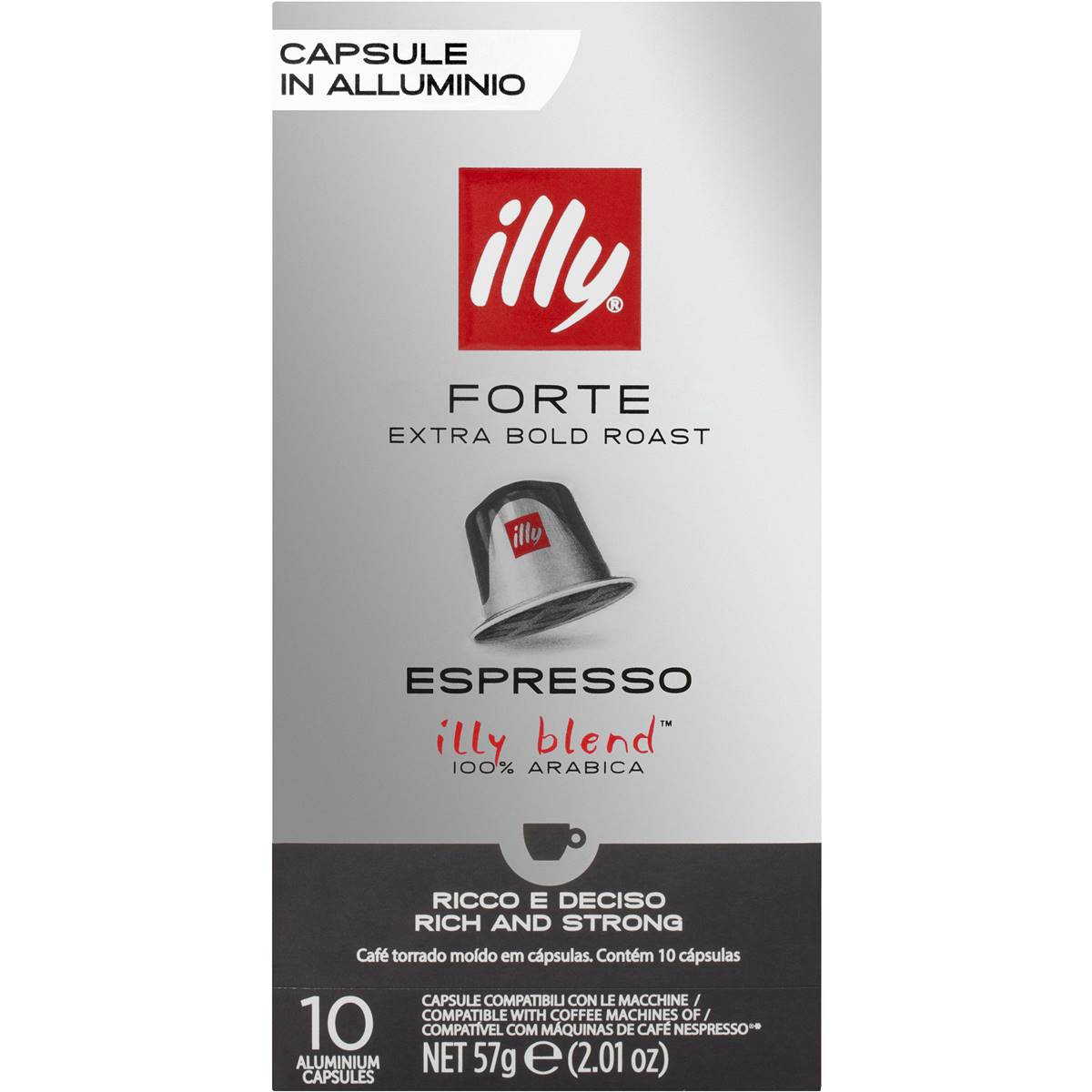 Contains Caffeine - Illy Espresso Forte Capsules | myWellabee