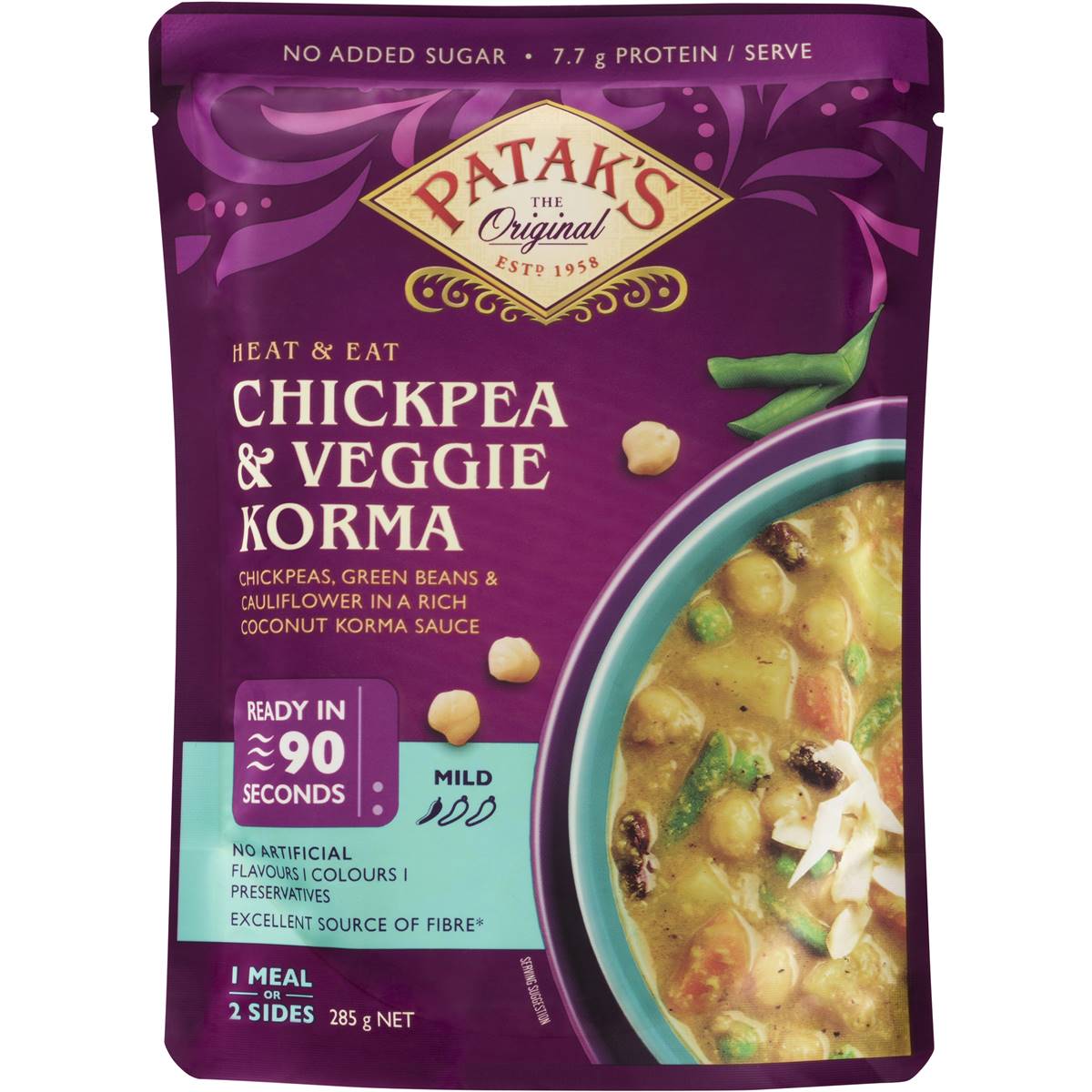 BPA-Free Packaging - Patak's Chickpea & Veggie Korma Heat & Eat ...
