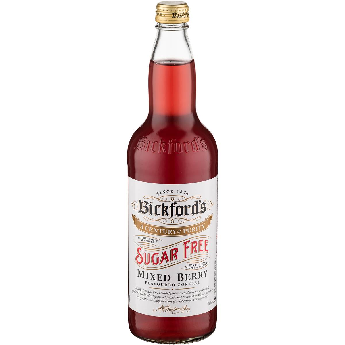 Gluten Free - Bickford's Sugar Free Mixed Berry Flavoured Cordial ...