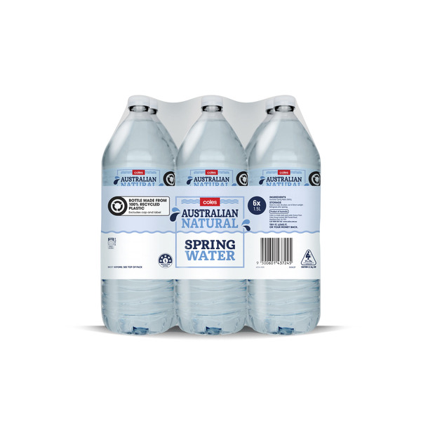 Made in Australia - Coles Australian Spring Water 6X1.5L | myWellabee