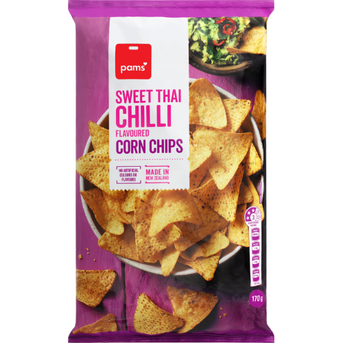 Made in New Zealand - Pams Sweet Thai Chilli Flavoured Corn Chips ...