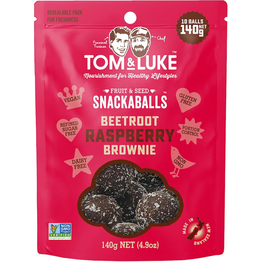 Dairy Free - Tom & Luke Snack Balls Beetroot Raspberry Brownie | myWellabee