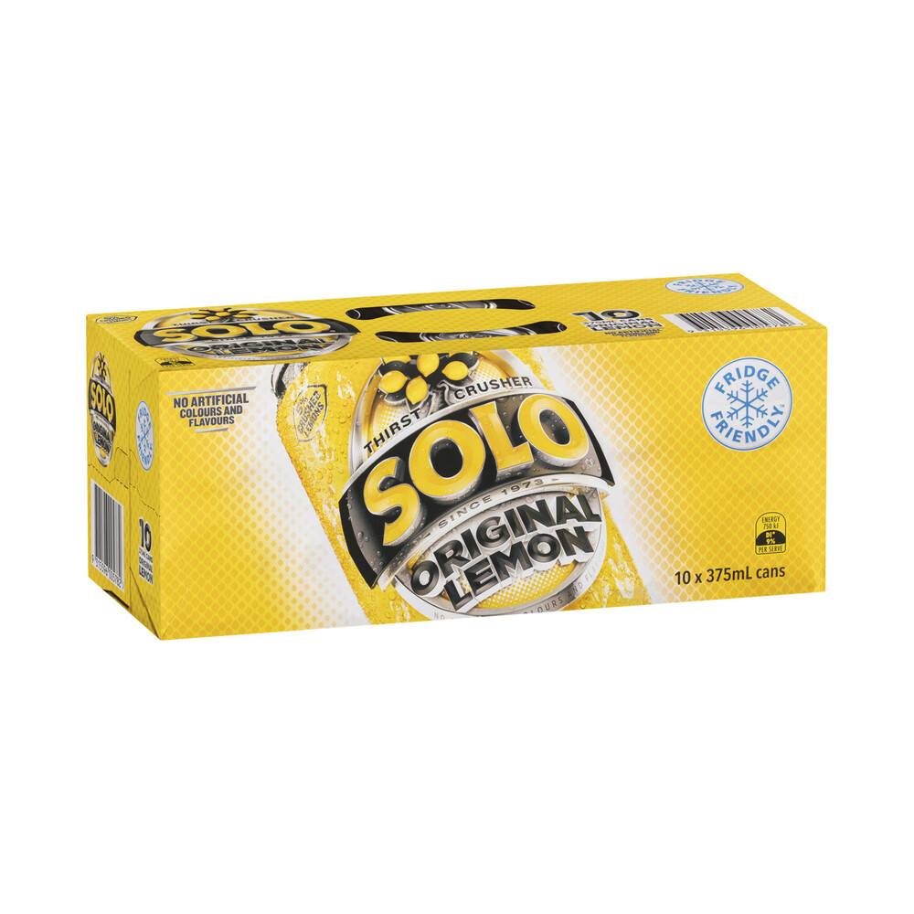 No Artificial Colours - Solo Lemon Flavour Multipack Cans | myWellabee