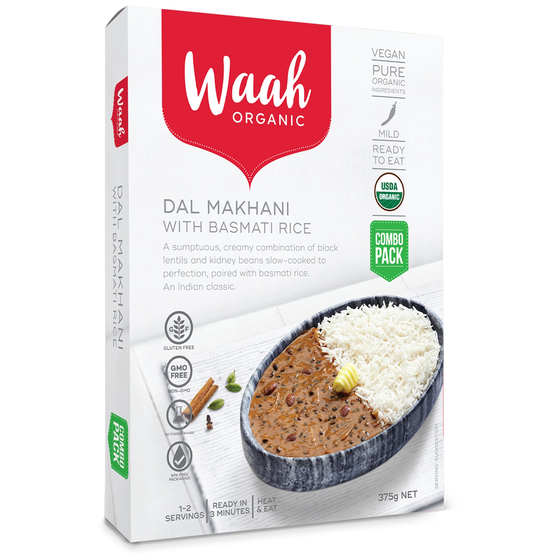 Certified Organic - Dal Makhani With Basmati Rice | myWellabee