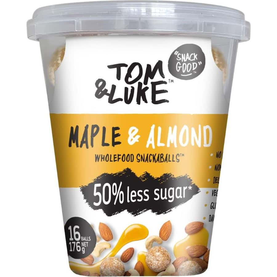 Dairy Free - Tom & Luke Snack Balls Maple & Almond Reduced Sugar | myWellabee