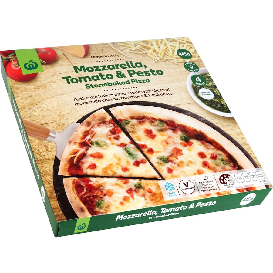 Vegetarian - Countdown Tomato & Mozzarella Pizza With Pesto | myWellabee