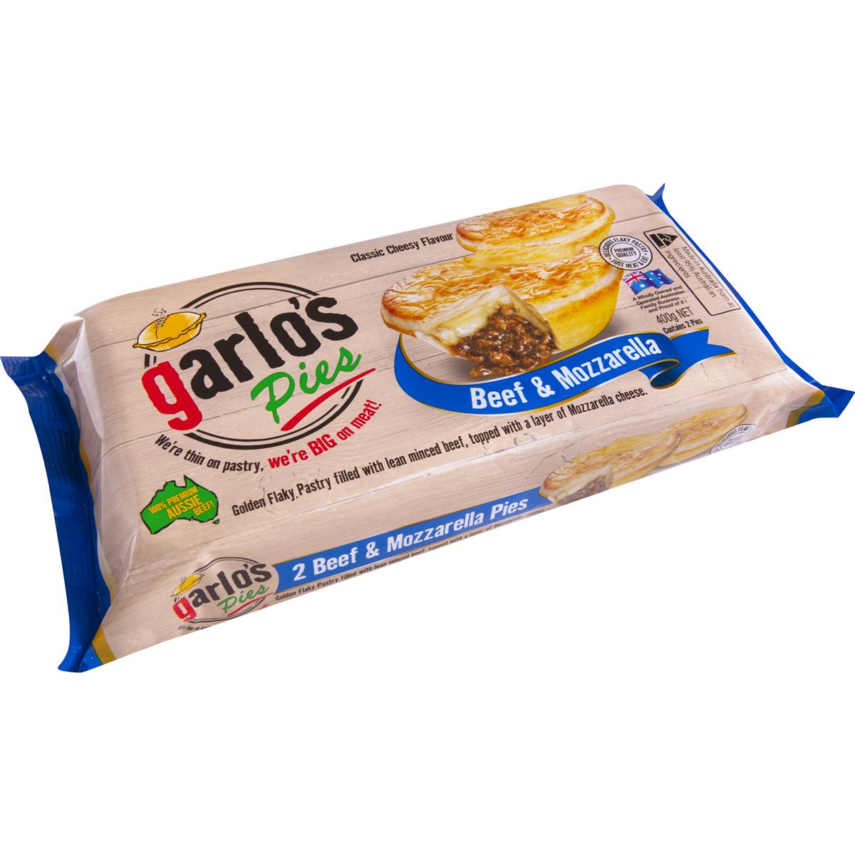 Made in Australia - Garlo's Beef & Mozzarella Pies | myWellabee