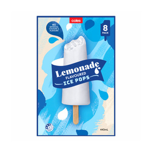 No Artificial Colours - Coles Lemonade Ice Poles 8 Pack | myWellabee