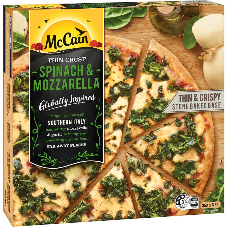 - Mccain Ultra Thin Crust Frozen Pizza Spinach & Mozzarella | myWellabee
