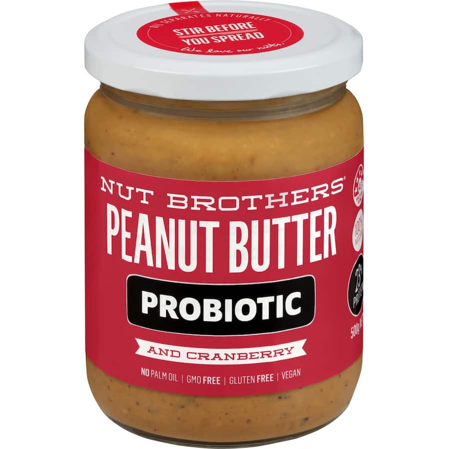 Gluten Free - Nut Brothers Peanut Butter Probiotic & Cranberry | myWellabee
