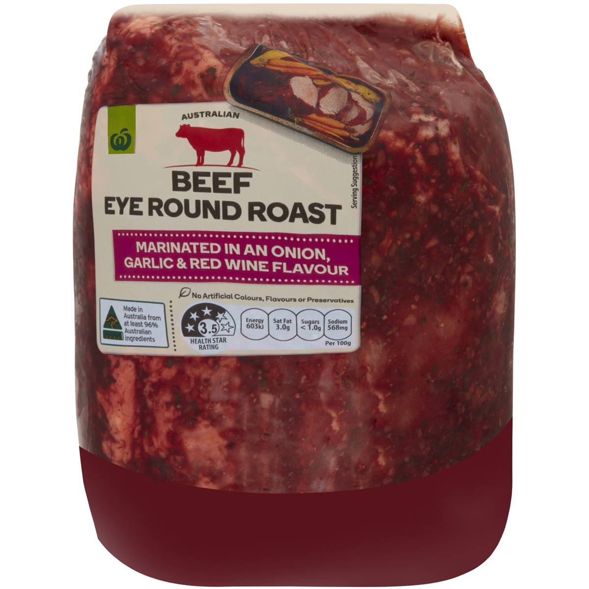 Gluten Free - Woolworths Roast Beef In Onion, Garlic & Red Wine 800g ...