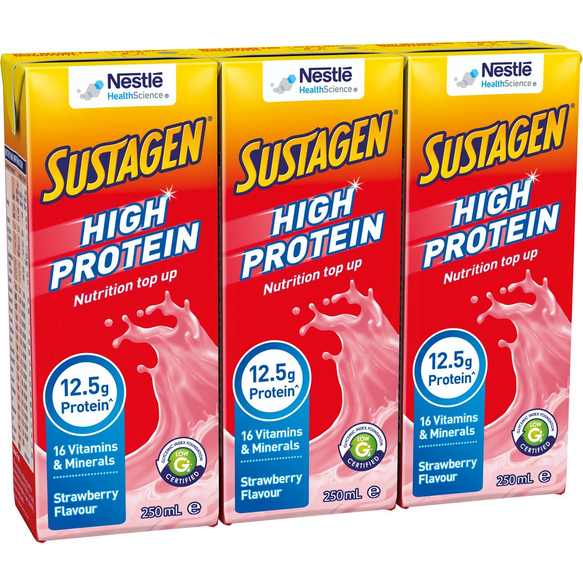 Gluten Free - Sustagen High Protein Nutrition Top-up Strawberry Ready ...