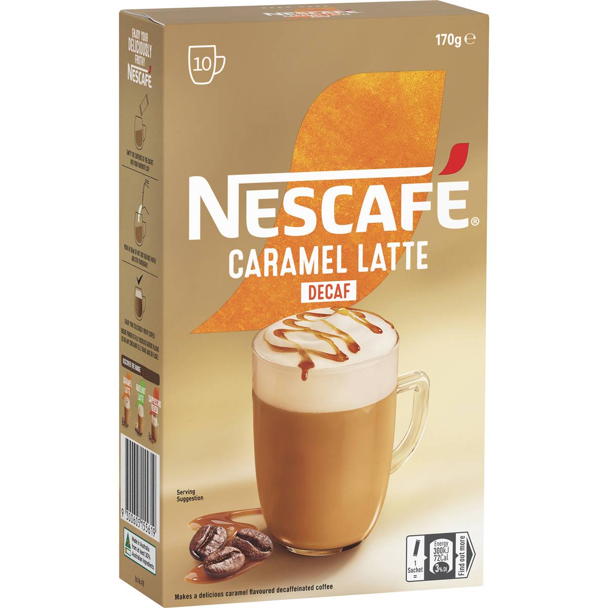 Gluten Free - Nescafe Caramel Latte Decaf Sachets | myWellabee